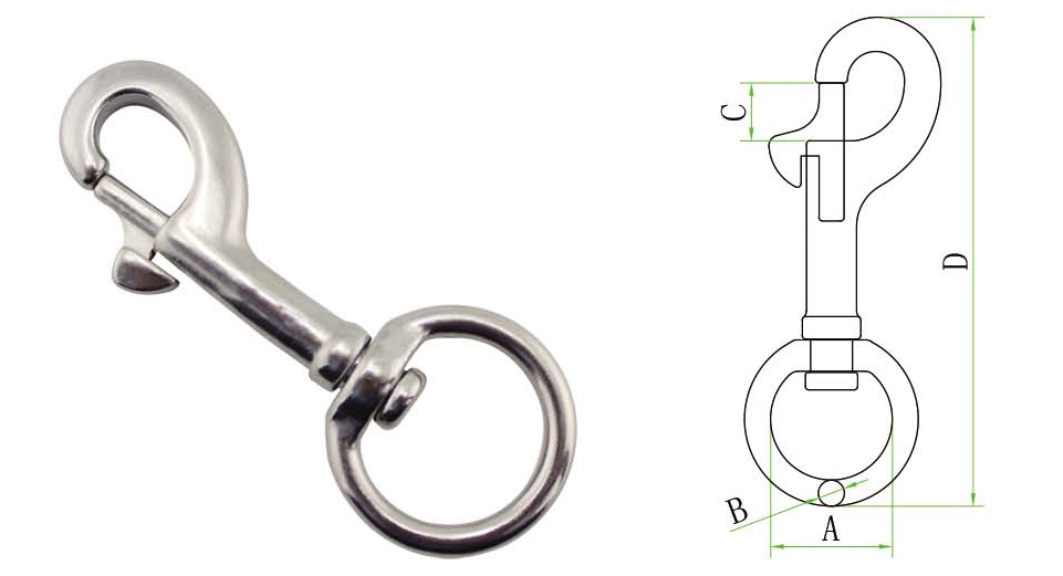 Swivel Snap Hook Stainless Steel Swivel Carabiner Swivel Eye Snap Hook ...